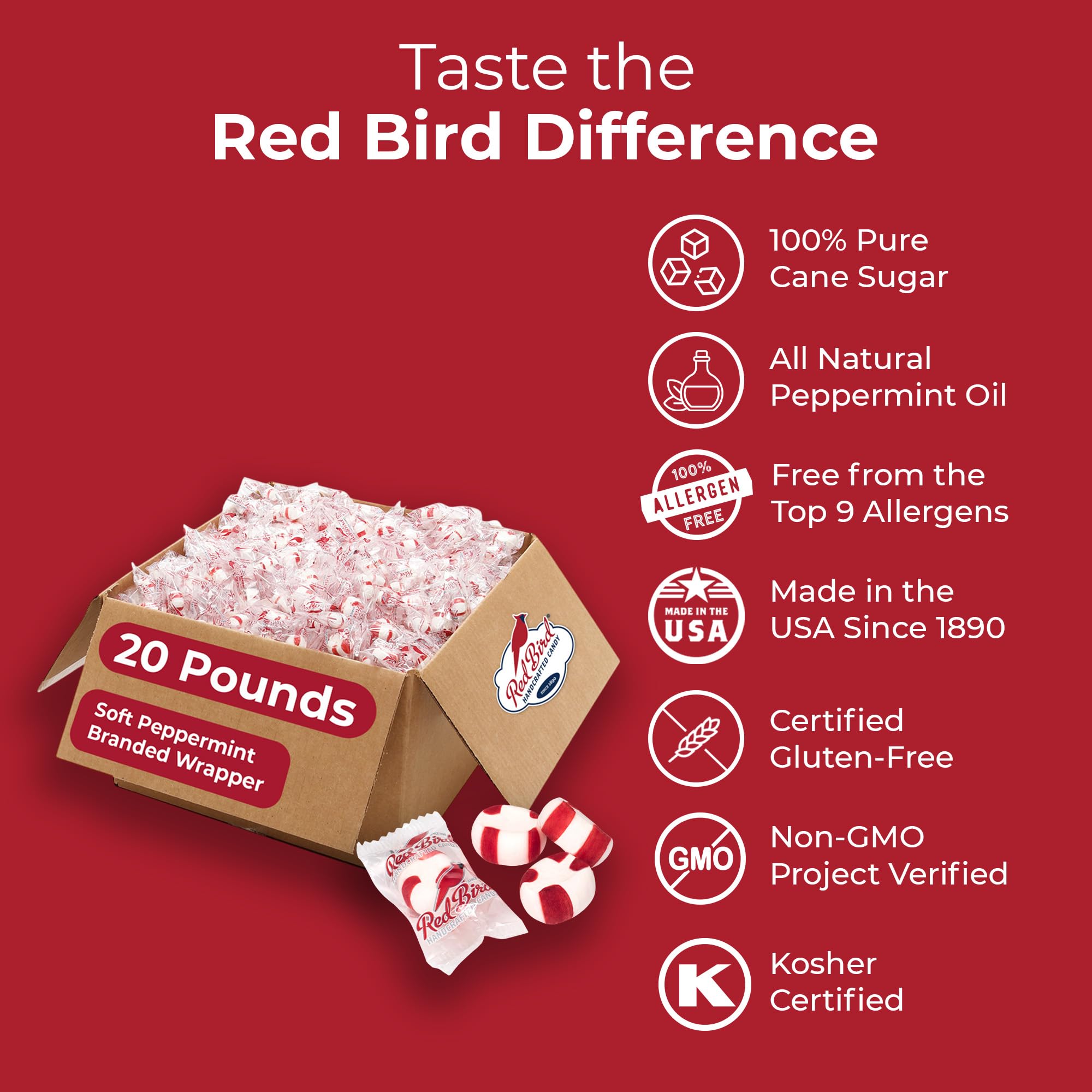 Snapklik.com : Red Bird Soft Peppermint Candy Mints