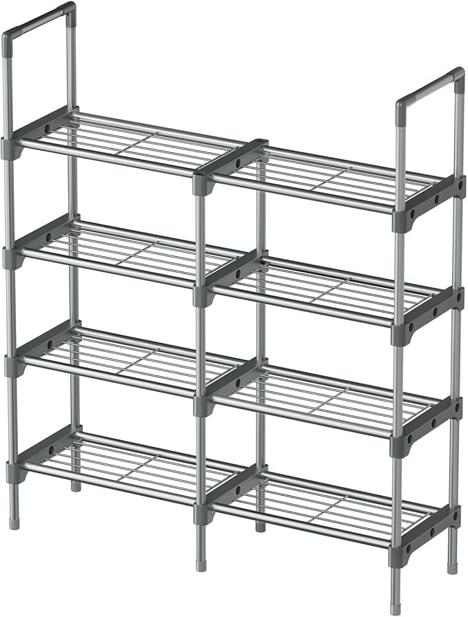 Amazon.com: UNITSTAGE Grey 4-Tier Shoe Rack Organizer for Closet 20-25 ...