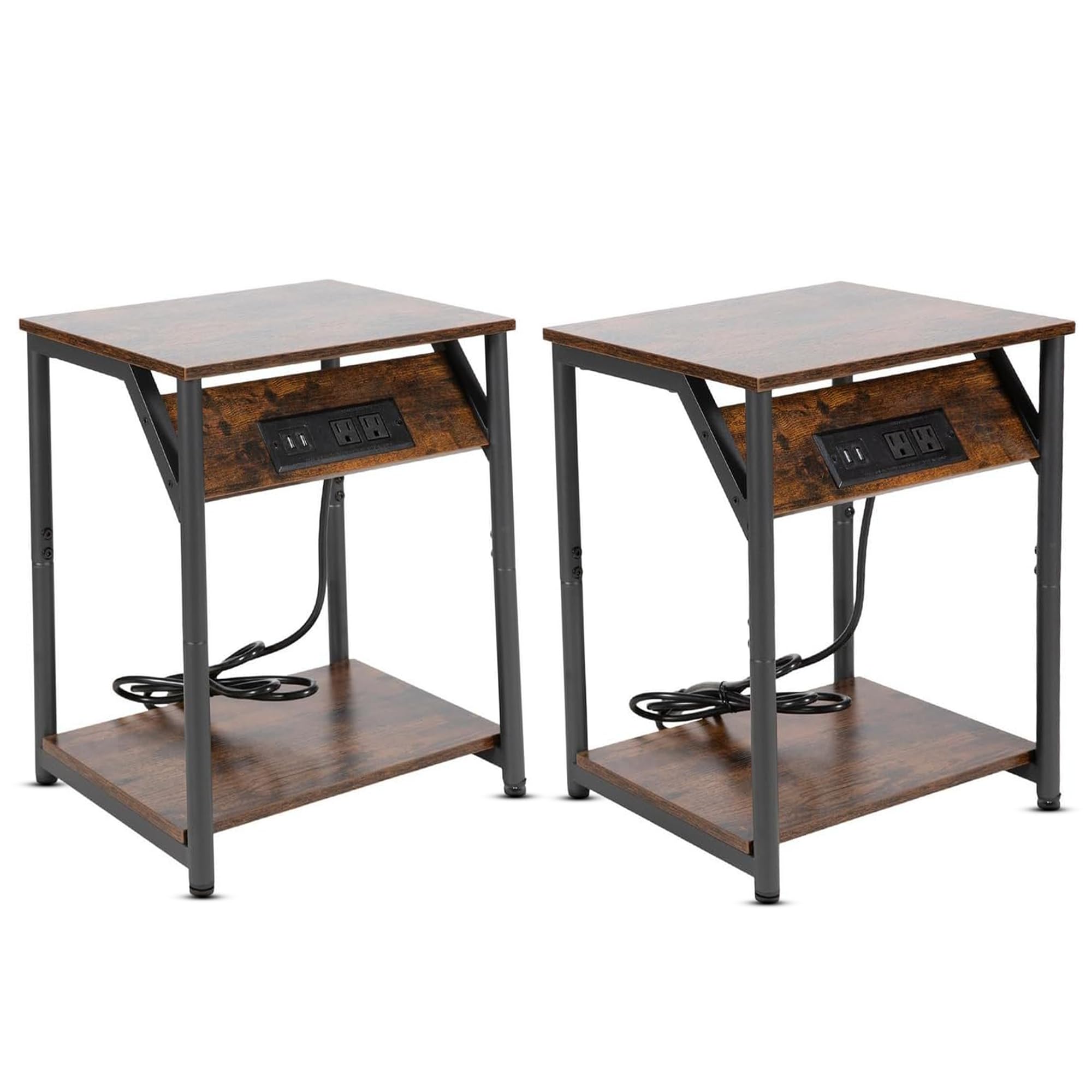 Amazon.com: Hobby Lobby Industrial Side Tables with Outlets : Home ...
