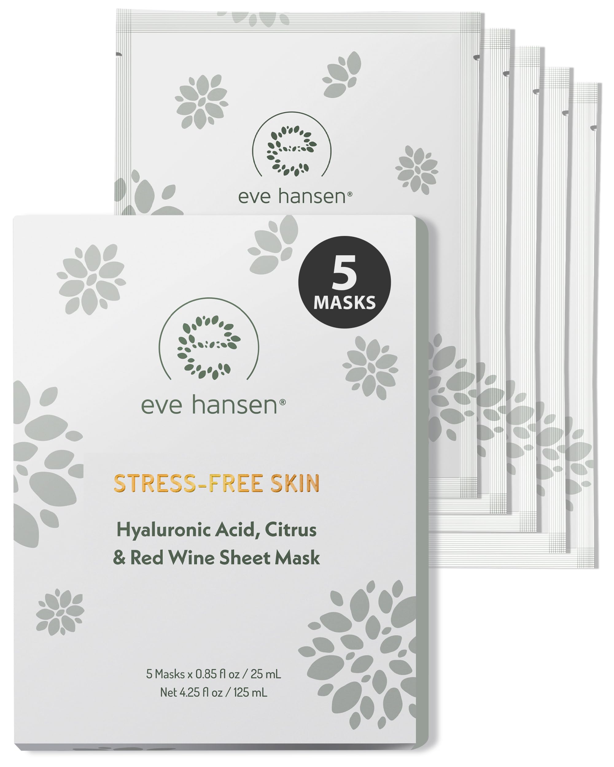 Amazon.com : Eve Hansen Stress-Free Hyaluronic Face Mask Sheets - Set ...