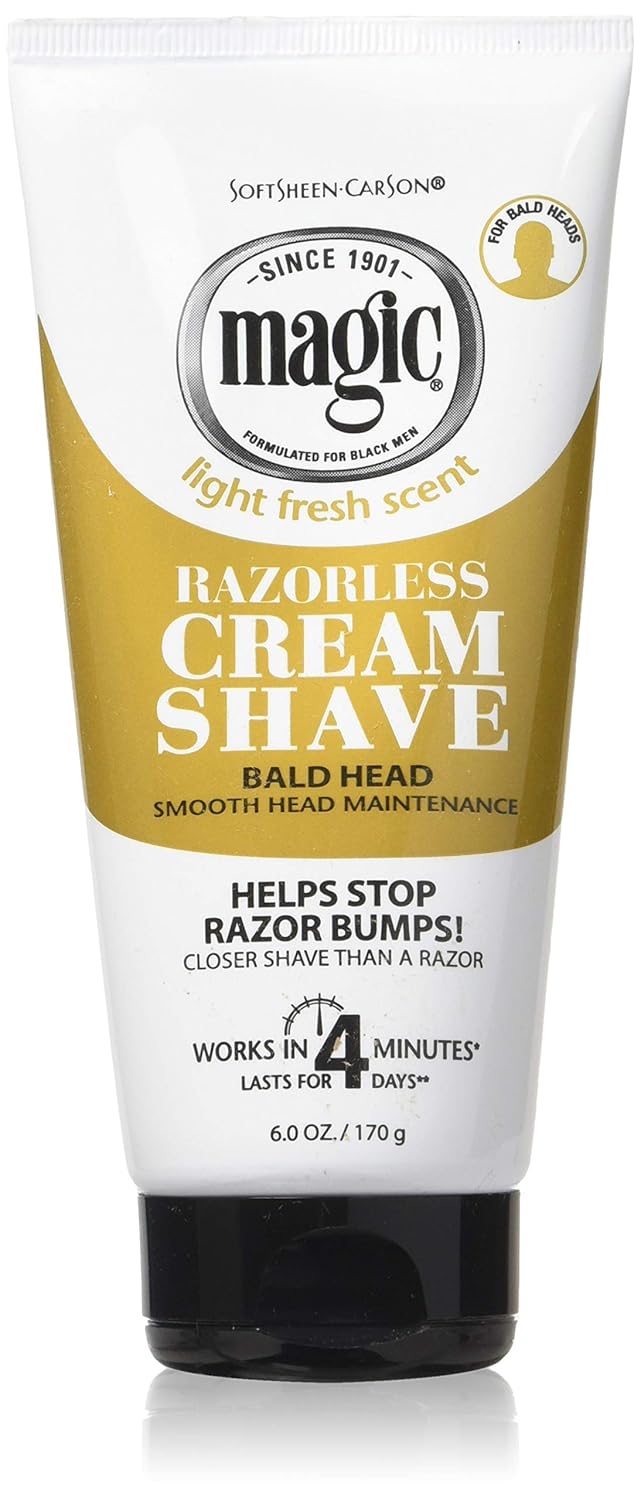 Magic Razorless Cream Shave Bald Head 6 Ounce Tube (177ml) (6 Pack ...