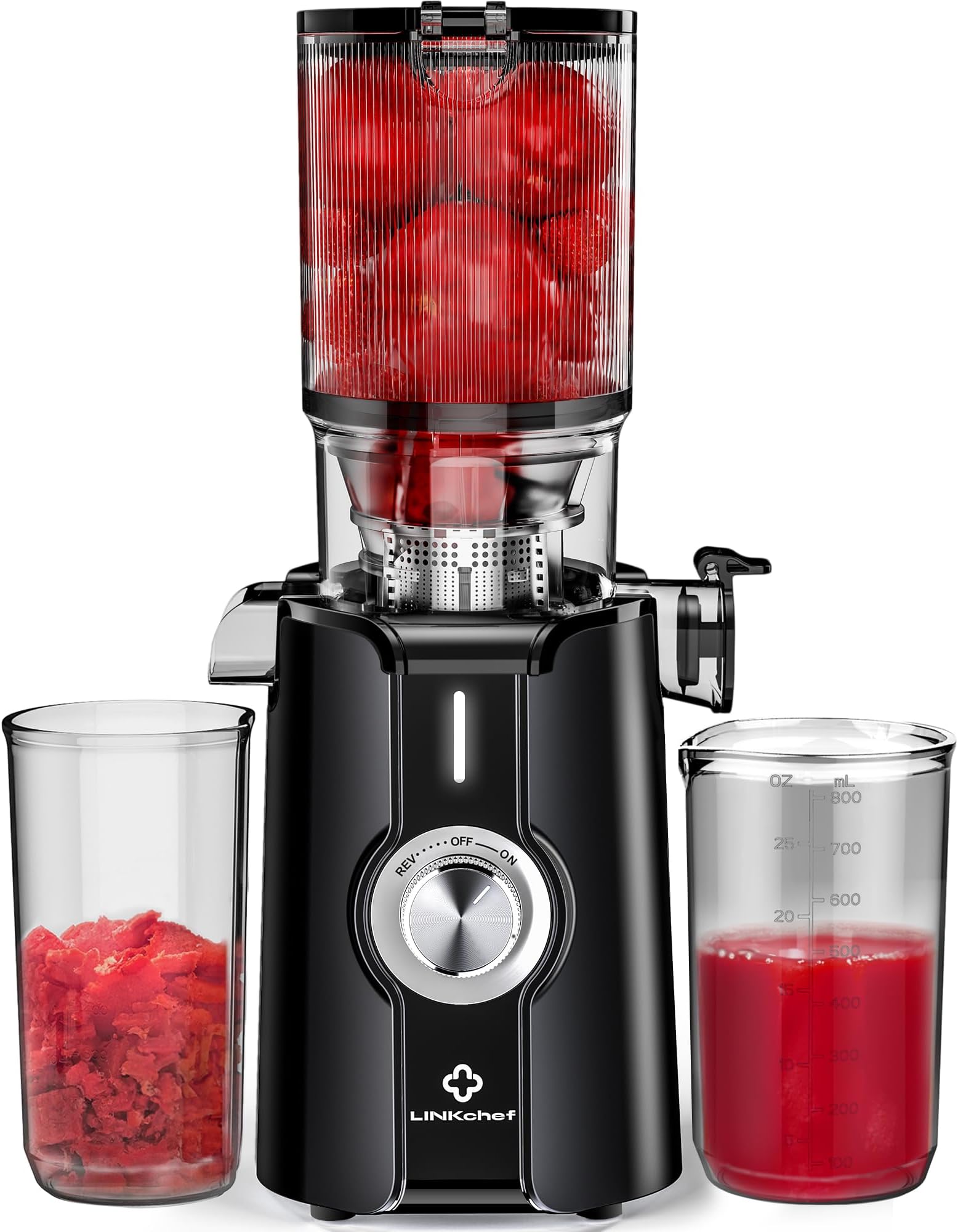 Amazon.com: Juicer Machines, AMZCHEF 5.3-Inch Self-Feeding Masticating ...