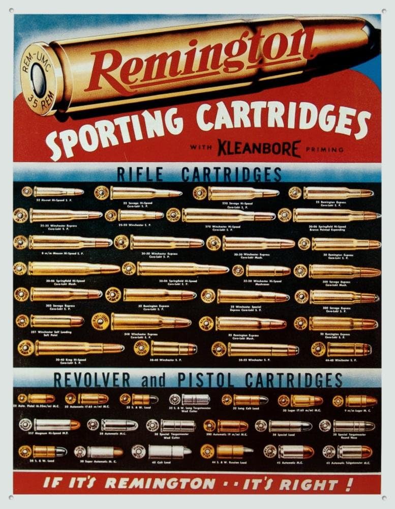 Amazon.com: Tin Signs Remington Sign, Sporting Cartridges 1001 : Home ...