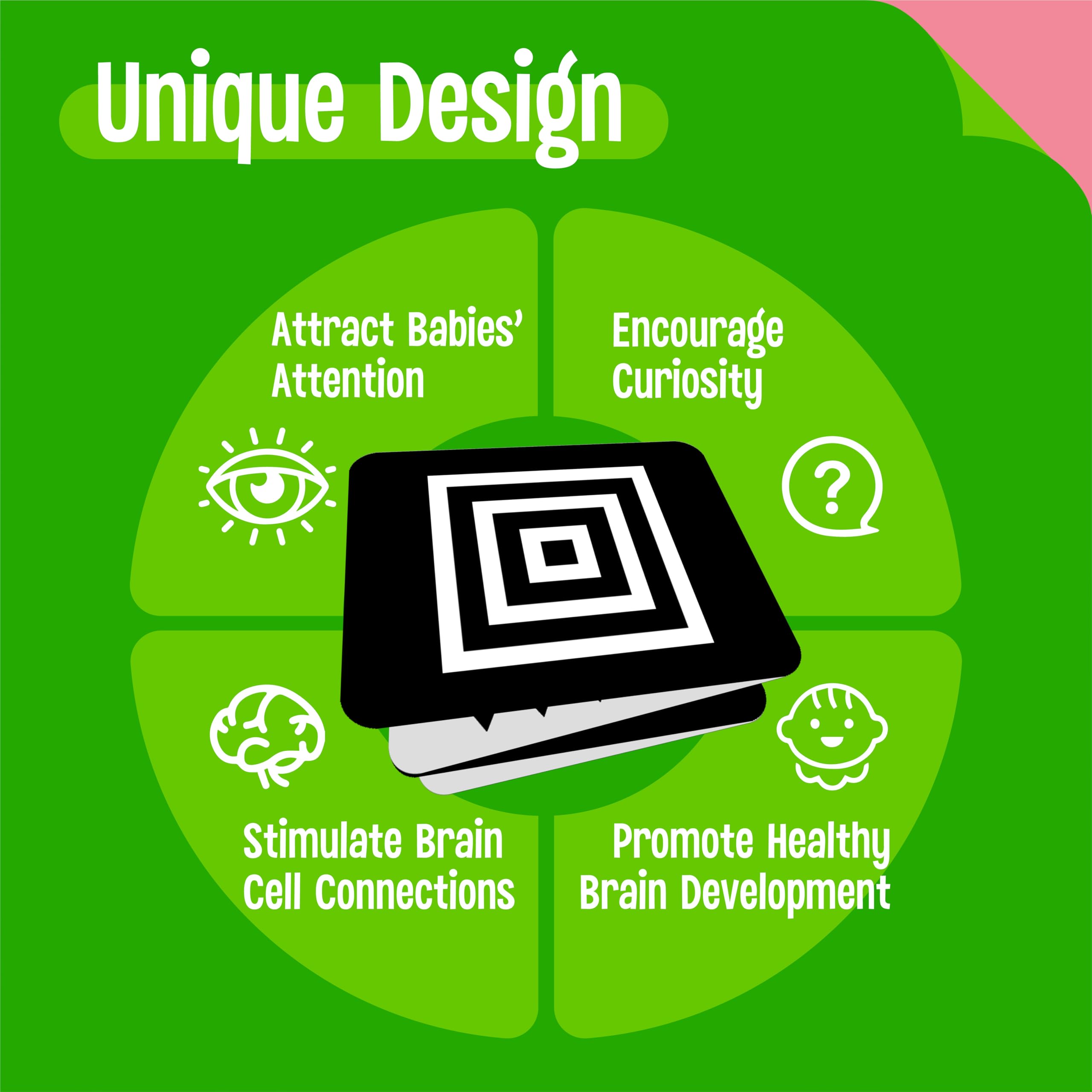 Snapklik.com : 2 PCS Baby Visual Stimulus Cards, Double-Sided High ...