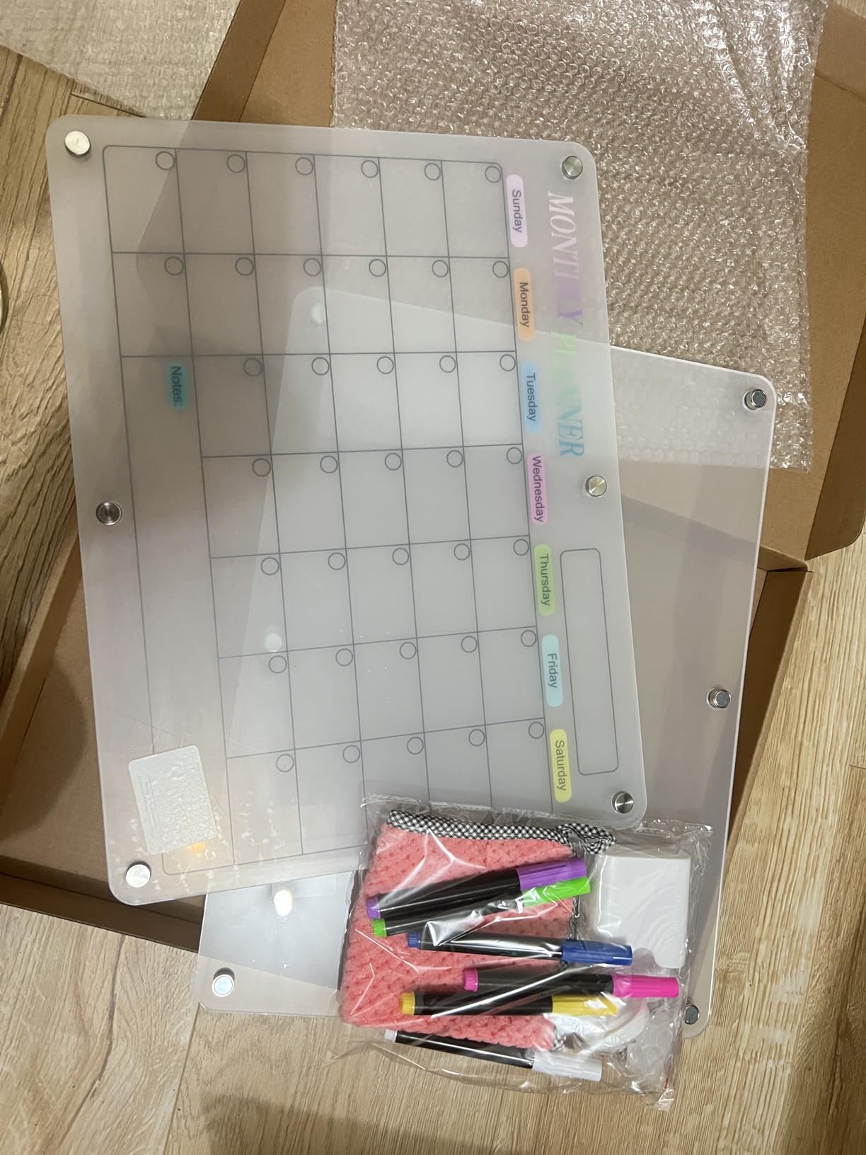 Enkis - Acrylic Magnetic Planner for Fridge, 2 Pcs Clear Magnetic ...