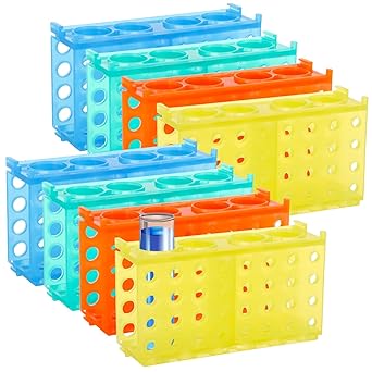 8 Pcs Test Tube Holders, 4-Way Interlocking Tube Racks for 0.5ml/ 1.5ml ...