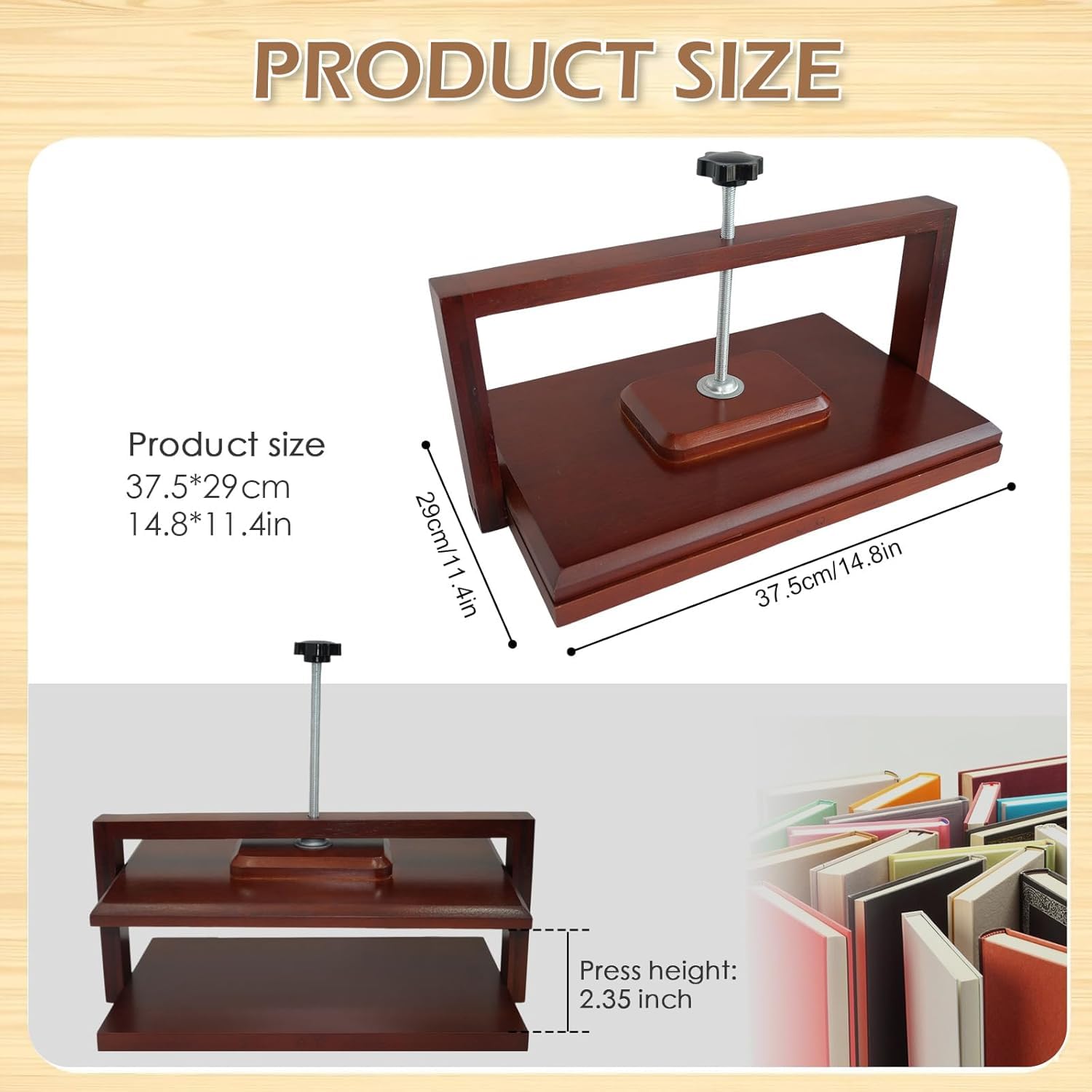 Whemyreat Wooden and Bamboo Book Press, Paper Press, Flower Press ...