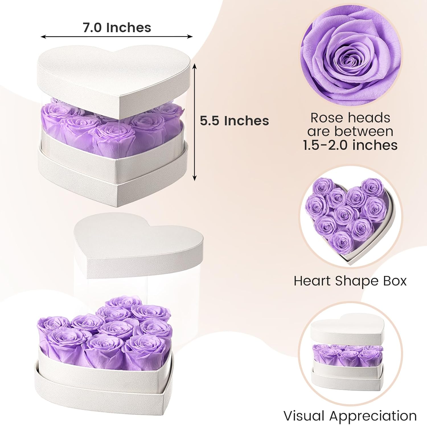 Beaulasting Roses Forever Flowers in Heart Shape Box – 10 rosas ...
