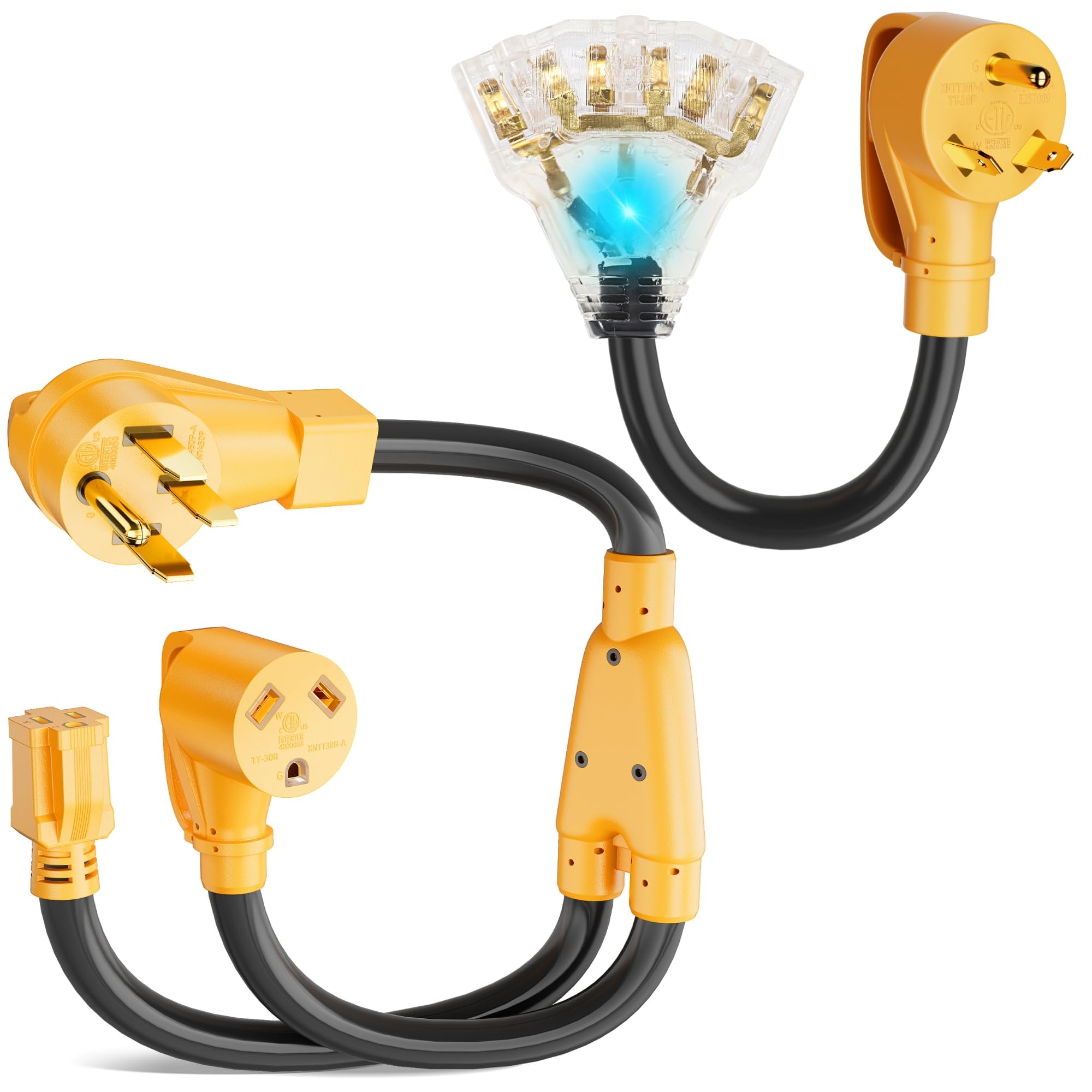 Amazon.com: MECMO 30 Amp to 20 Amp 110V RV Distribution Adapter NEMA TT ...