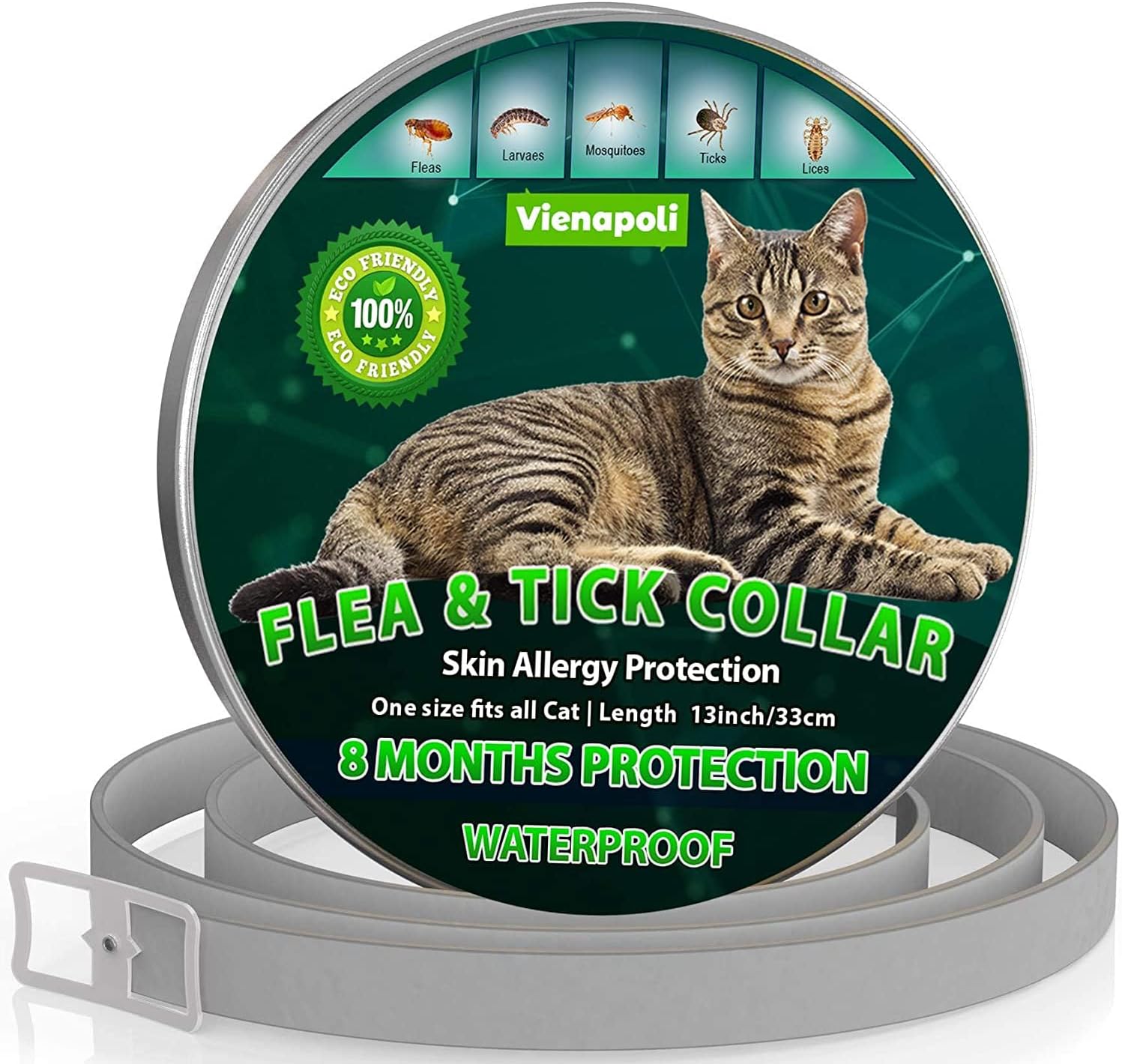 Vienapoli Repellent CAT Collar - For Large Medium & Small Cats with ...