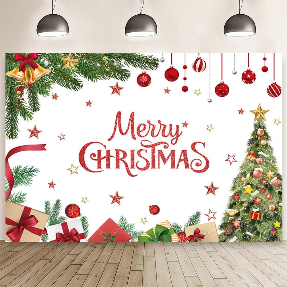 Amazon.com : MEHOFOND 7x5ft Merry Christmas Backdrop Christmas Tree ...