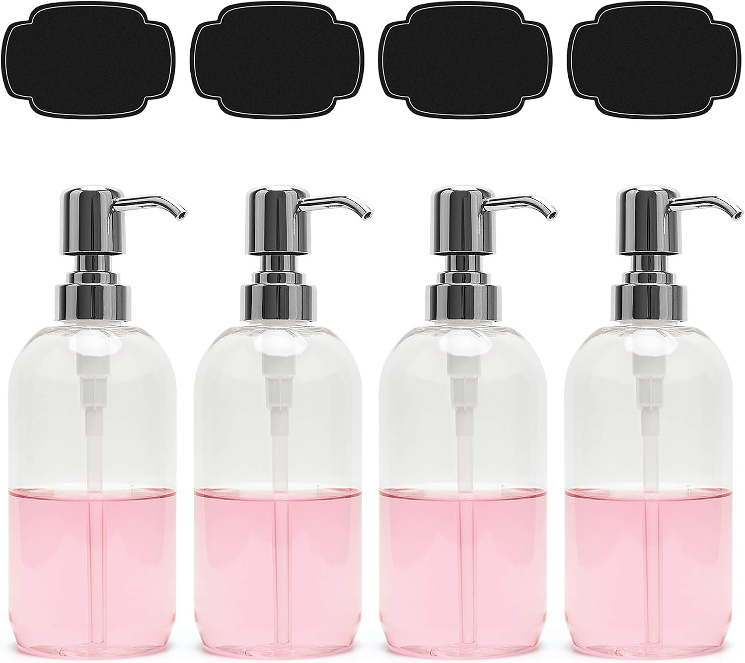 Amazon.com: ULG Hand Soap Dispensers 16oz 4 Pack BPA Free Plastic Clear ...
