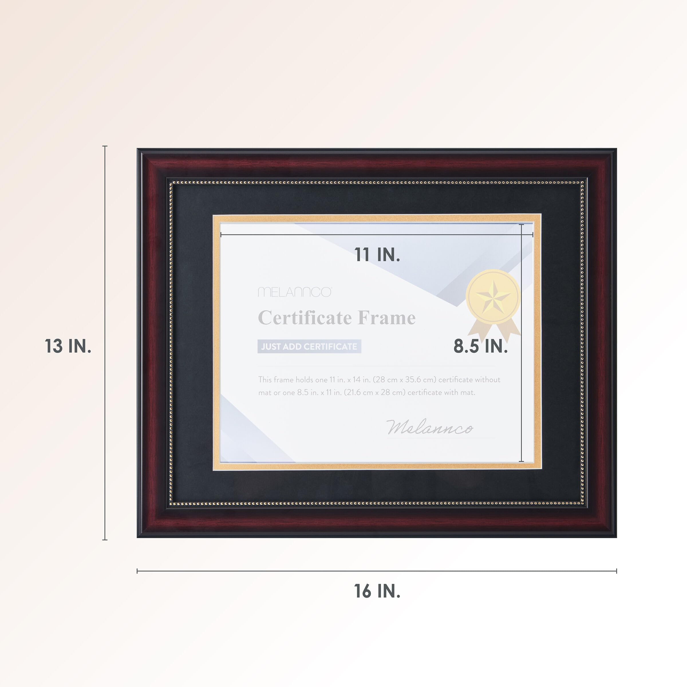 Snapklik.com : MELANNCO Wood Certificate Frame