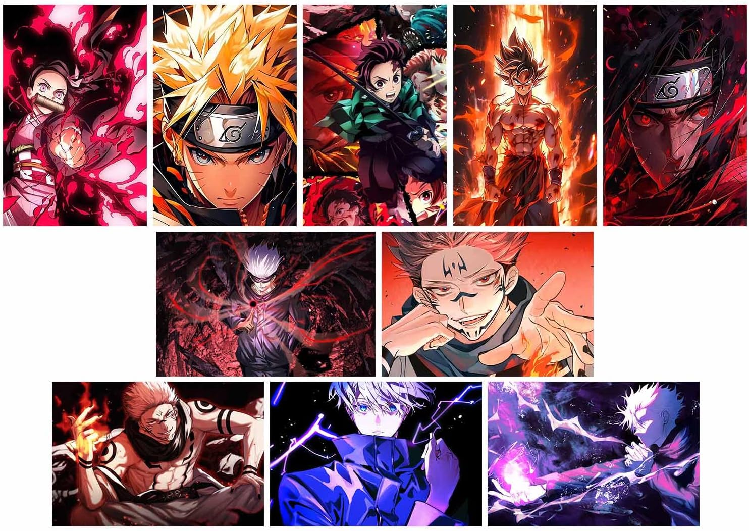 INKLICK Anime wall art Posters for home wall decoration (set of 10 ...