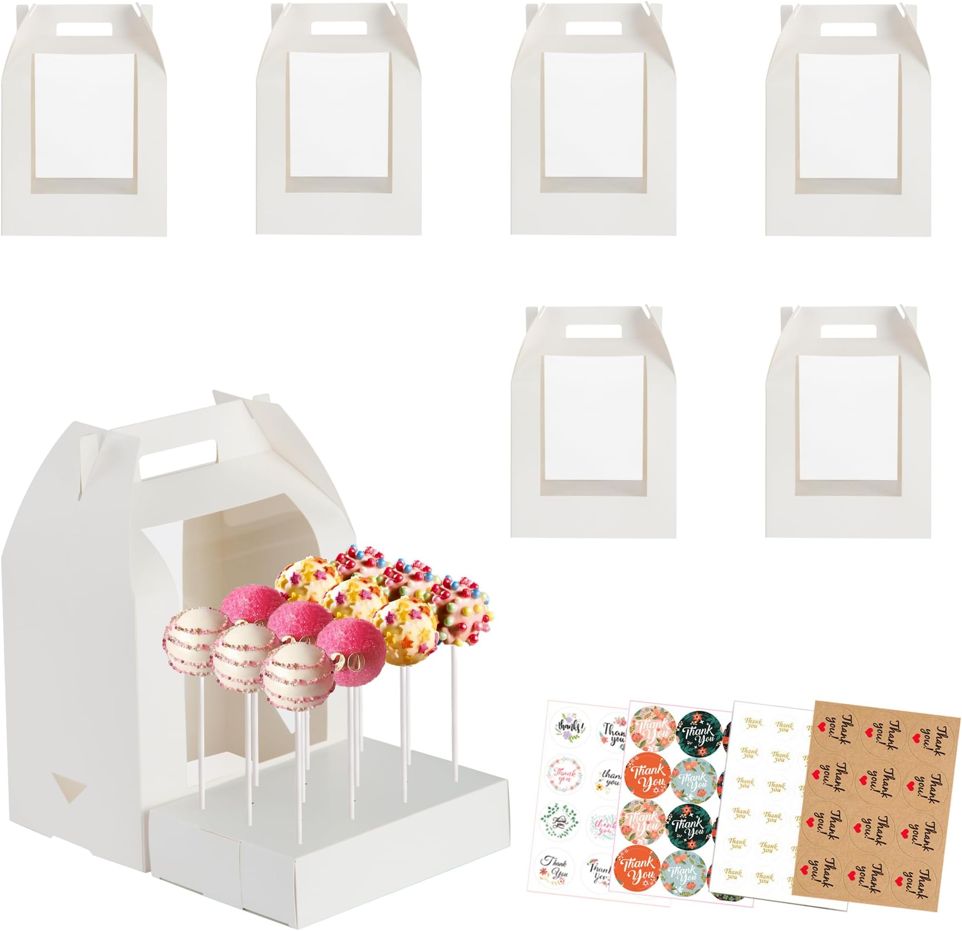Amazon.com: Hzzycaxli Elegant White 6-Pack Cake Pop Boxes - Stylish ...