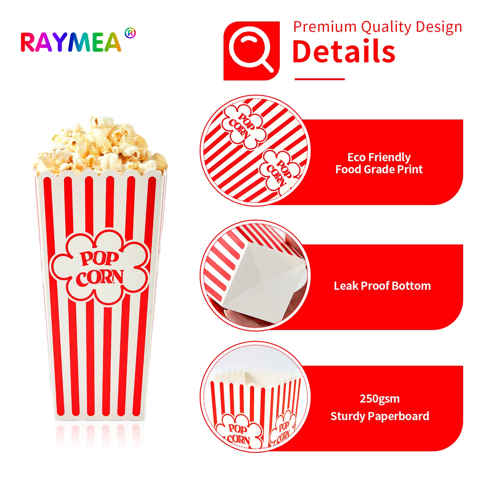 Snapklik.com : 60 Pack Popcorn Containers Disposable 46 Oz Red & White ...