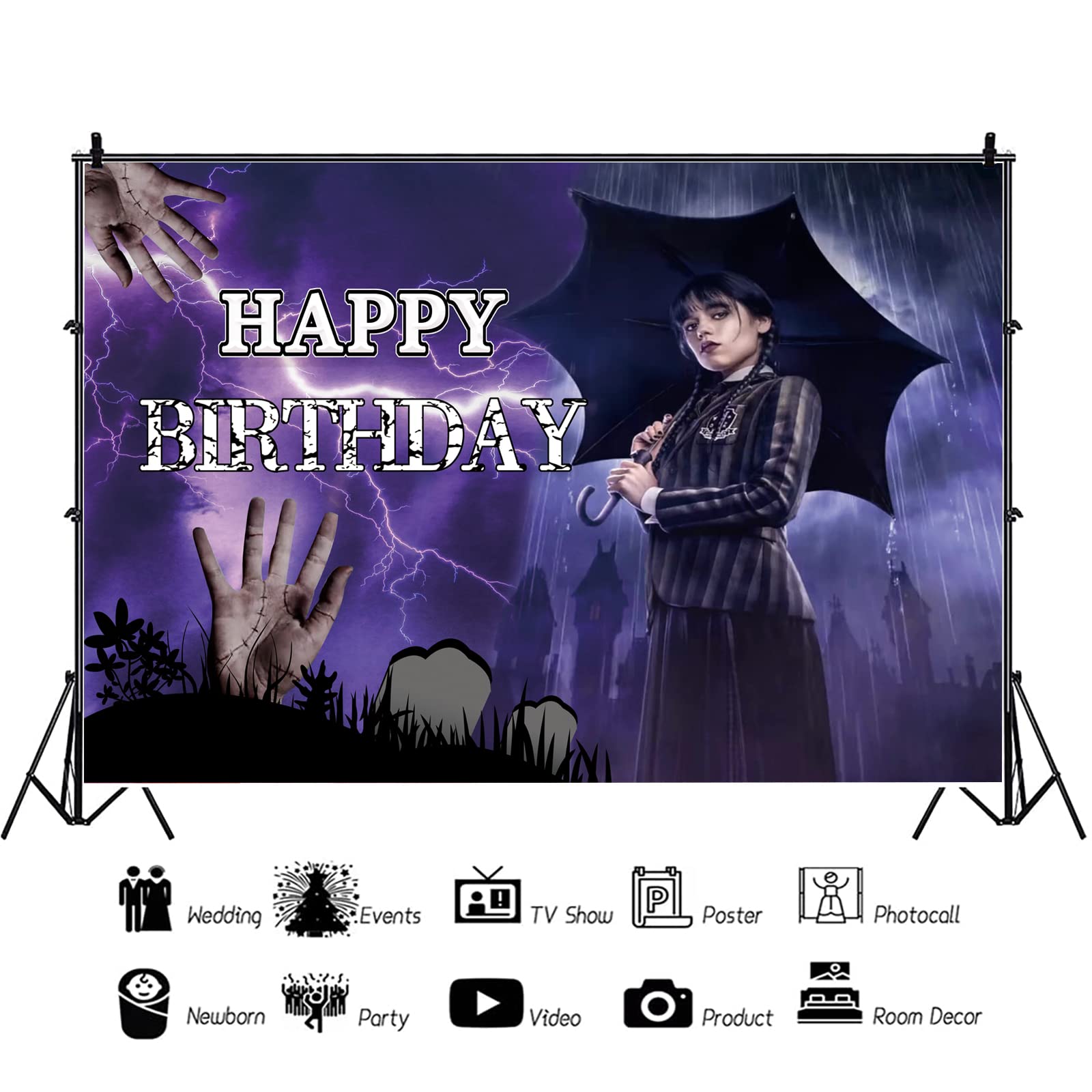 Birthday Party Decors Backdrop Kids Wednesday Party Decors Children ...