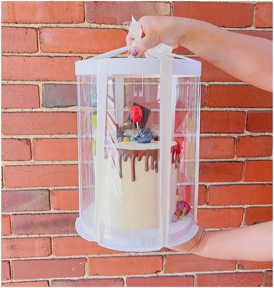 Amazon.com: Square Clear Cake Box - Transparent Cake Boxes with Ribbon ...