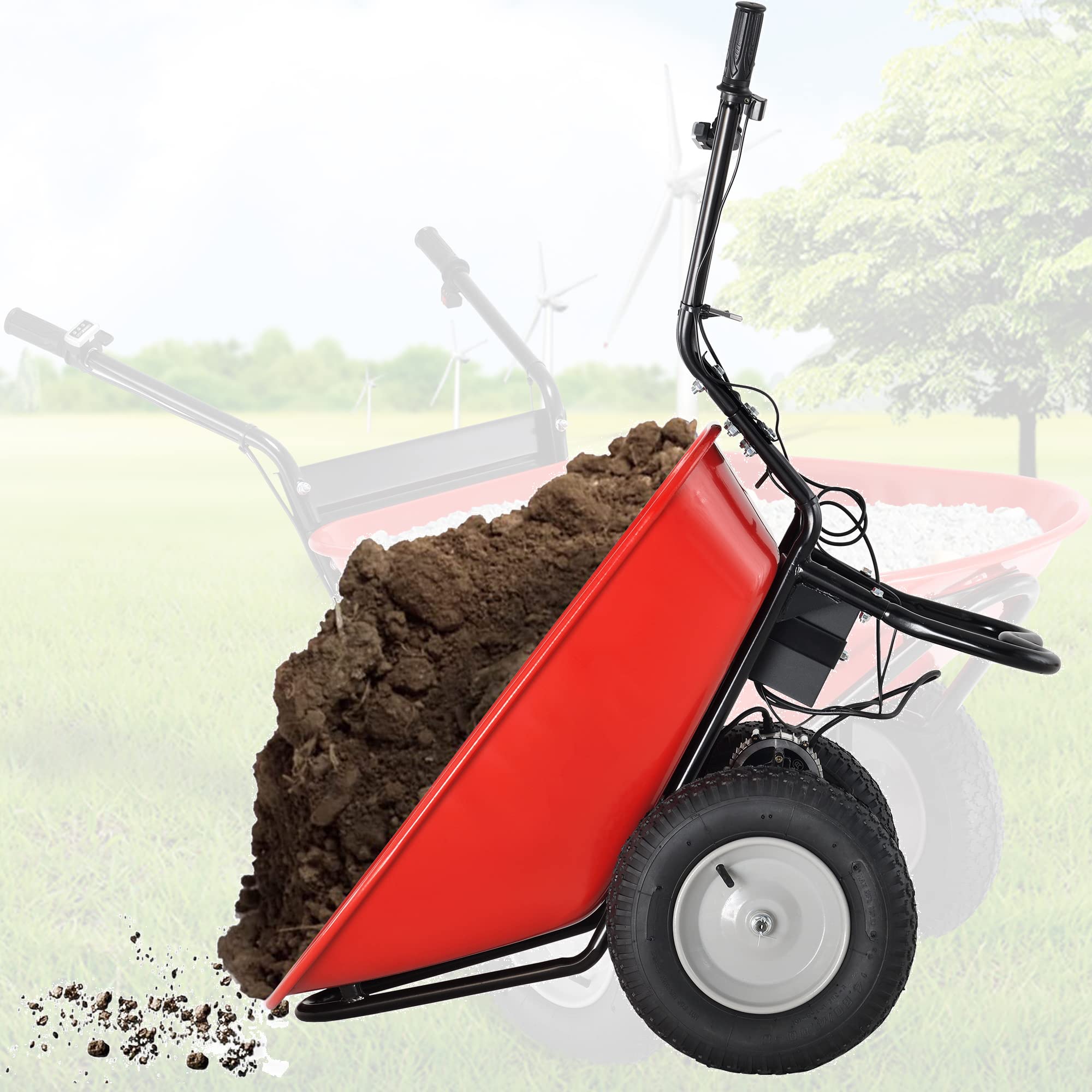 Amazon.com: Wheel Barrow,Wheel Barrow Heavy Duty,Electric Wheelbarrow ...