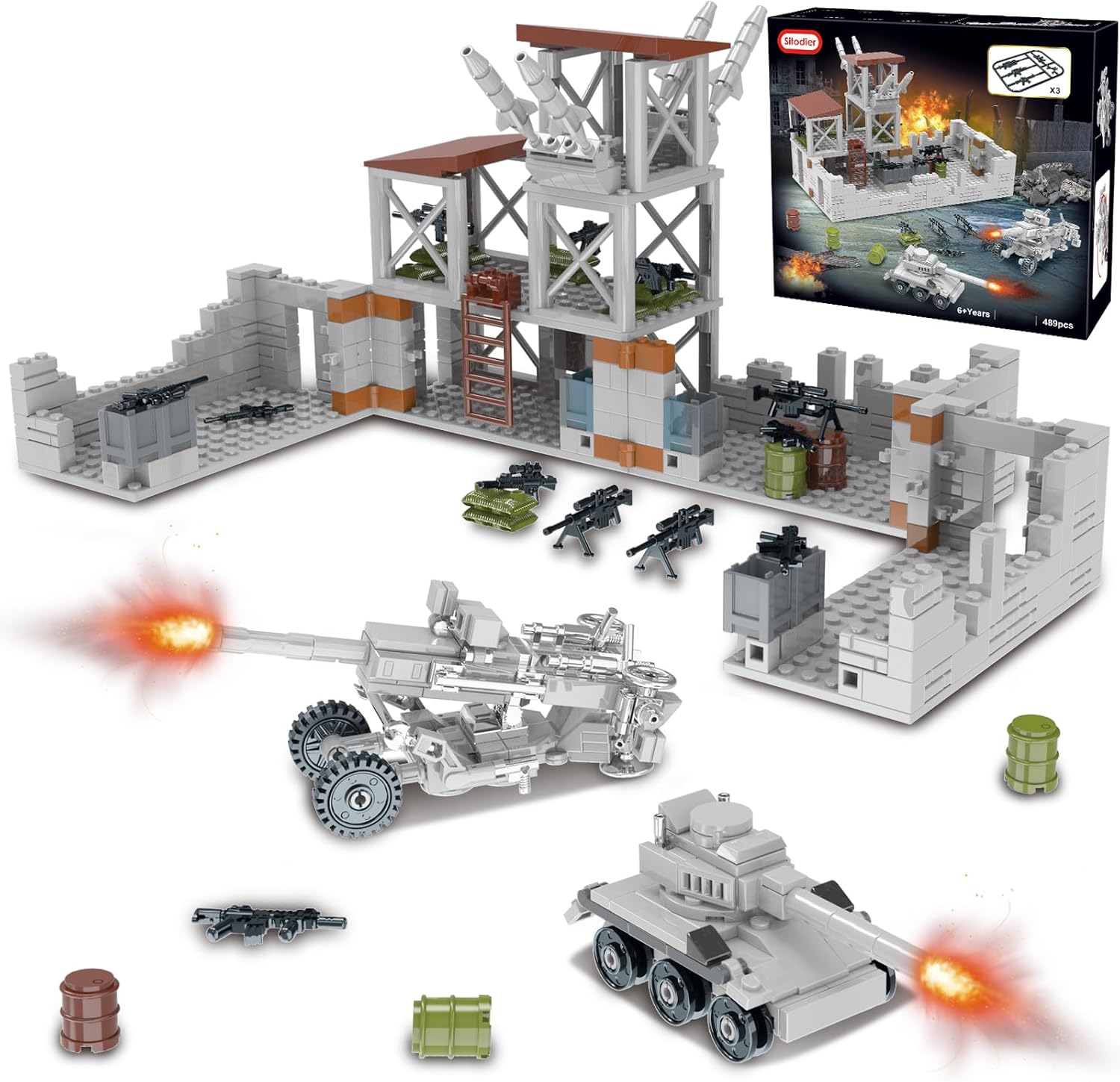 Amazon.com: Sitodier Military Base Building Toy for Boys, 489 pcs Army ...