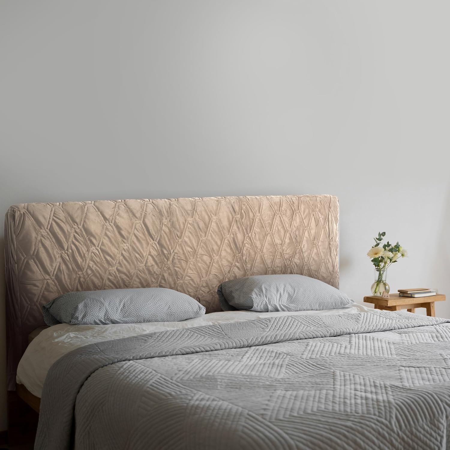 sleepstory Headboard Cover with Pockets - Premium Heavyweight Polyester ...