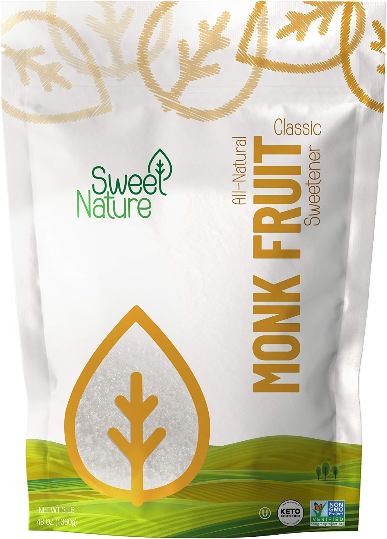 Amazon.com : Health Garden Monk Fruit Sweetener, Classic - Non GMO ...