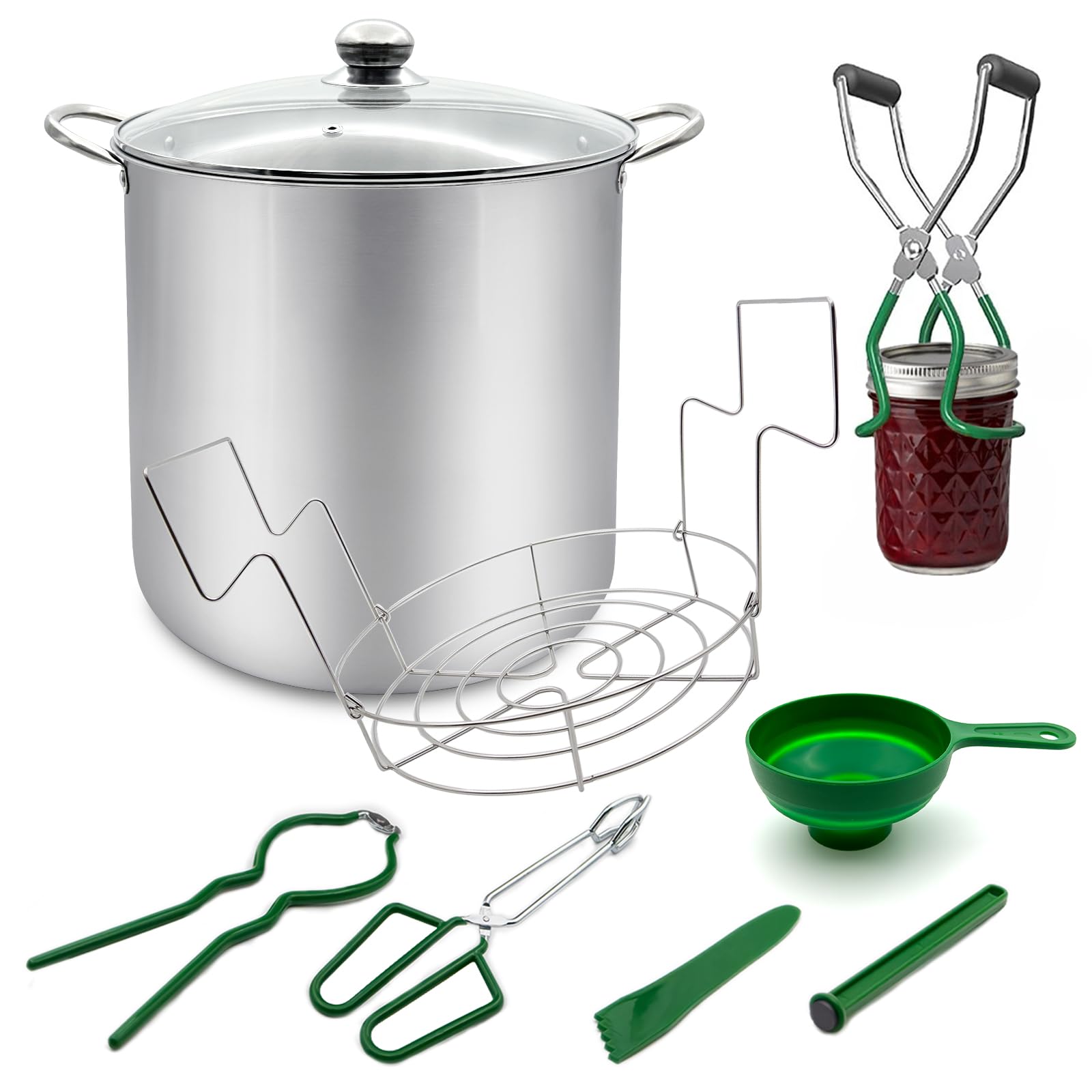 BHUJIA Canning Supplies Starter Kit, Stainless Steel Canning Pot 21.5 ...