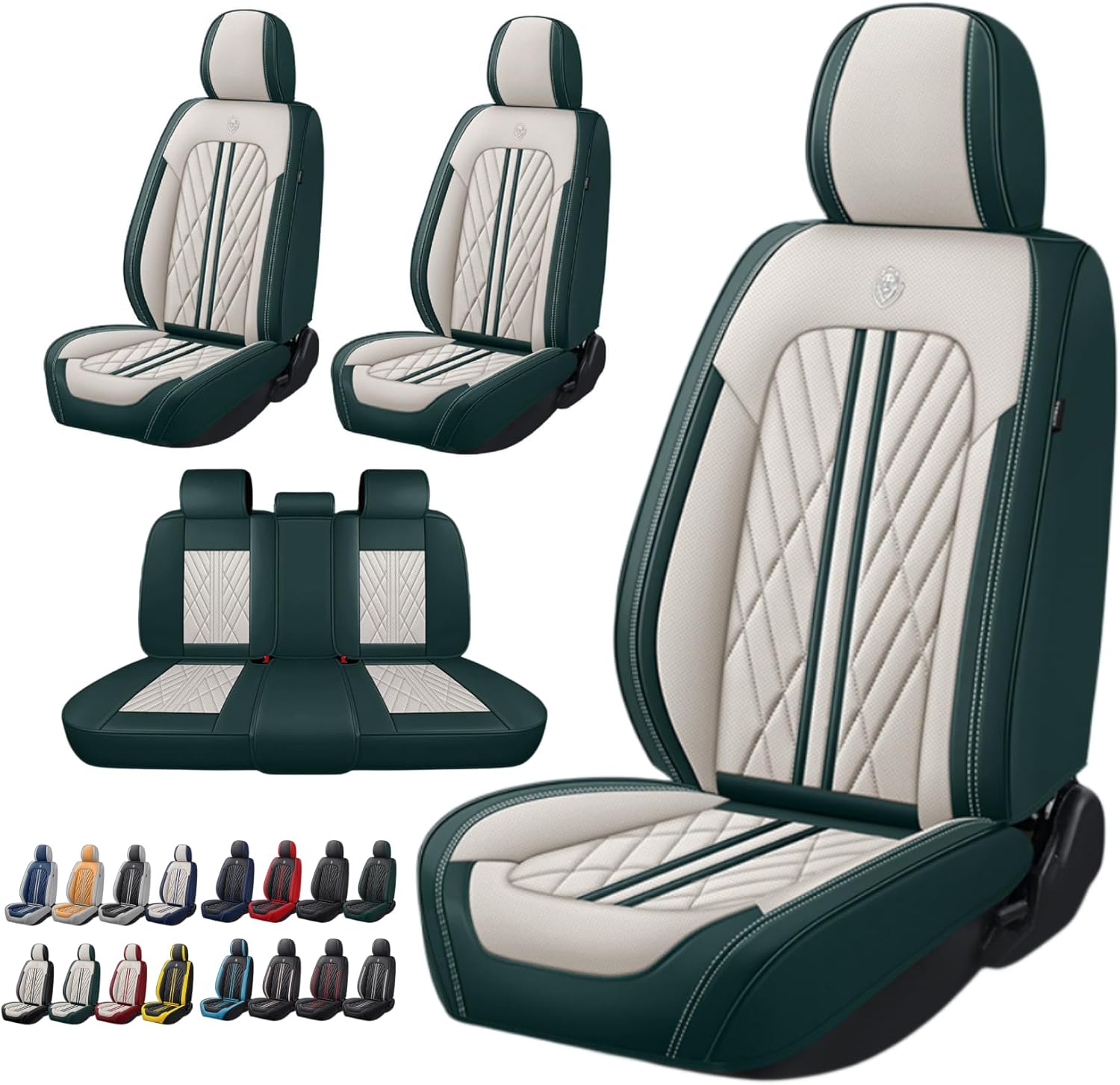 Amazon.com: ANKIV Universal Fit Waterproof Breathable Nappa Leather Automotive Vehicle Car Seat ...