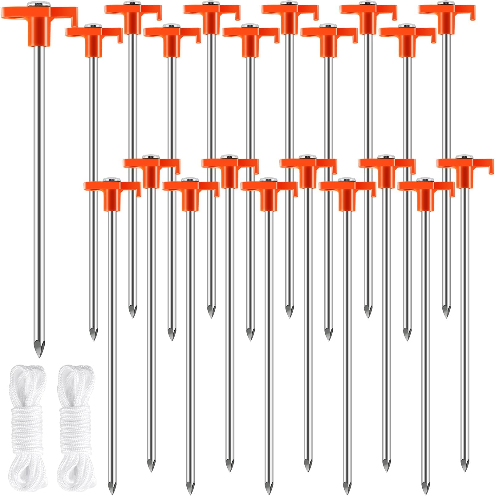 Amazon.com : IJRPLM 20 Pack Tent Stakes,10 Inch Heavy Duty Metal Tent ...