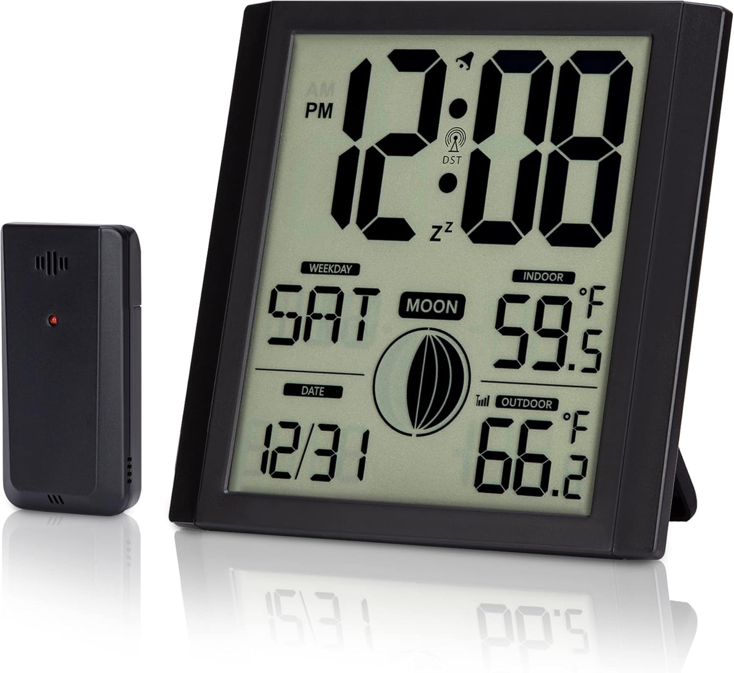 Amazon.com: Atomic Wall Clock with Weather Station Wireless Indoor ...