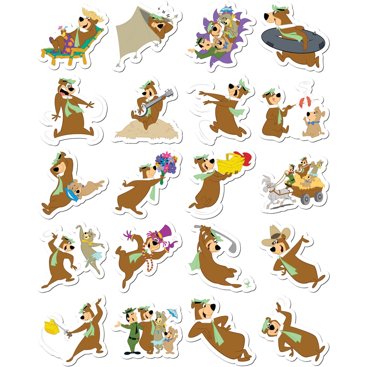 Amazon.com: Stickers 20 Pcs Per Pack Yogi Vinyl Bear Colorful Aesthetic ...