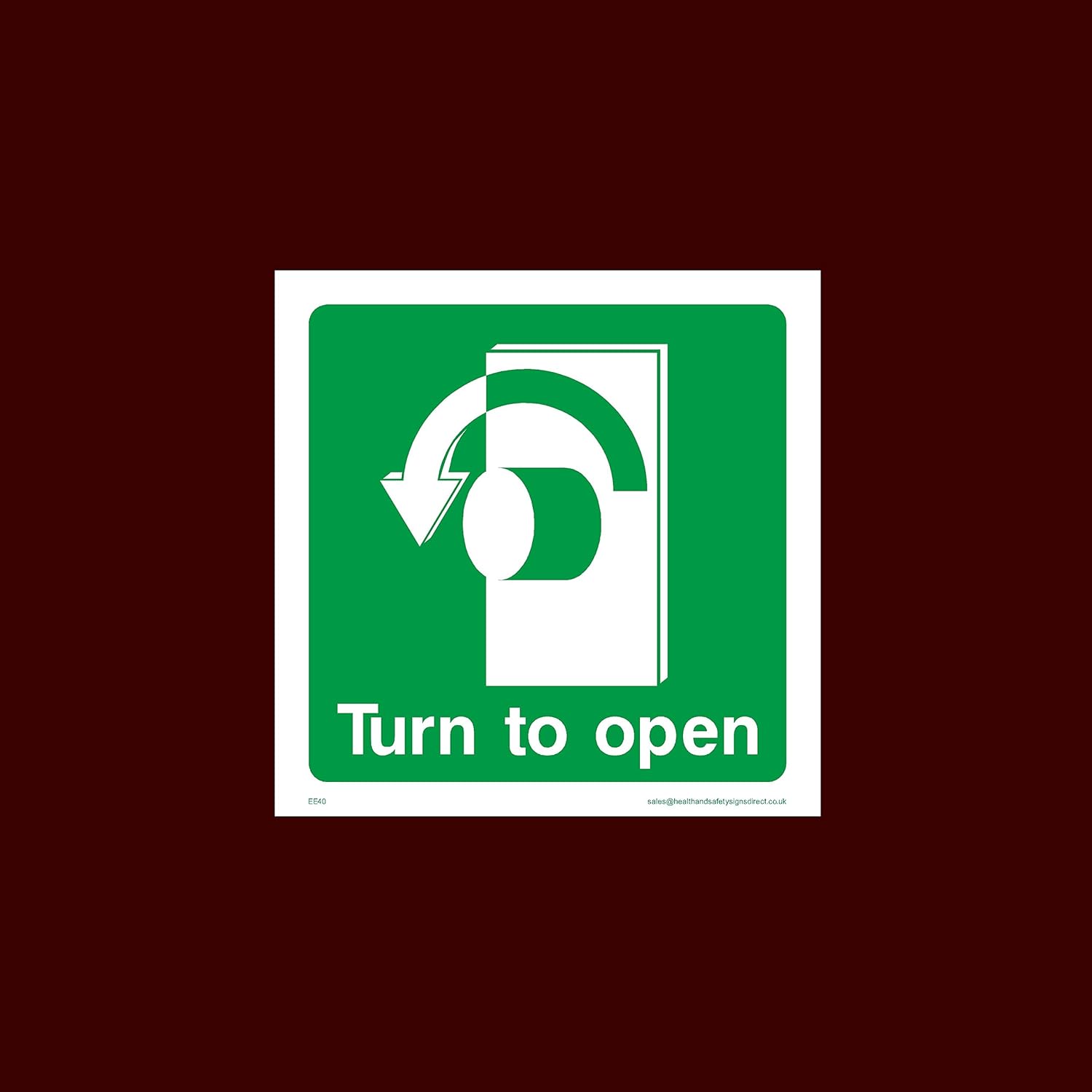 Turn to Open Left Sticker/Self Adhesive Sign - Fire, Push Bar/Pad ...