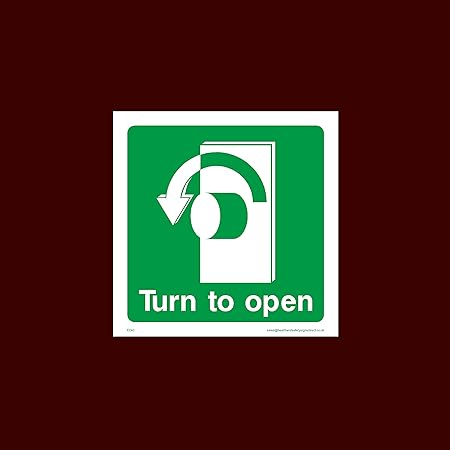 TURN TO UNLOCK ADHESIVE STICKER SIGN. For doors and knobs. (1 x ...