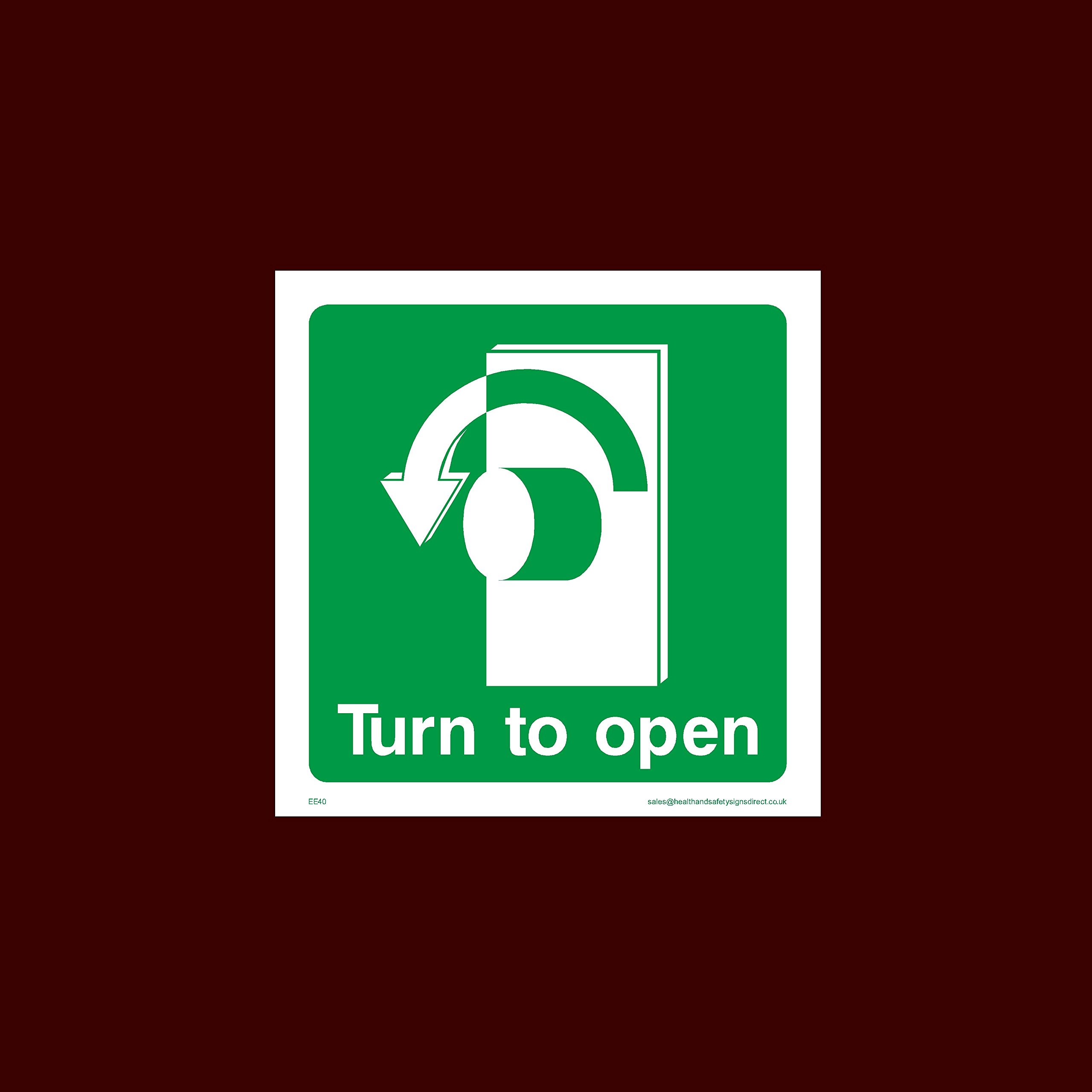 Turn to Open Left Sticker/Self Adhesive Sign - Fire, Push Bar/Pad ...