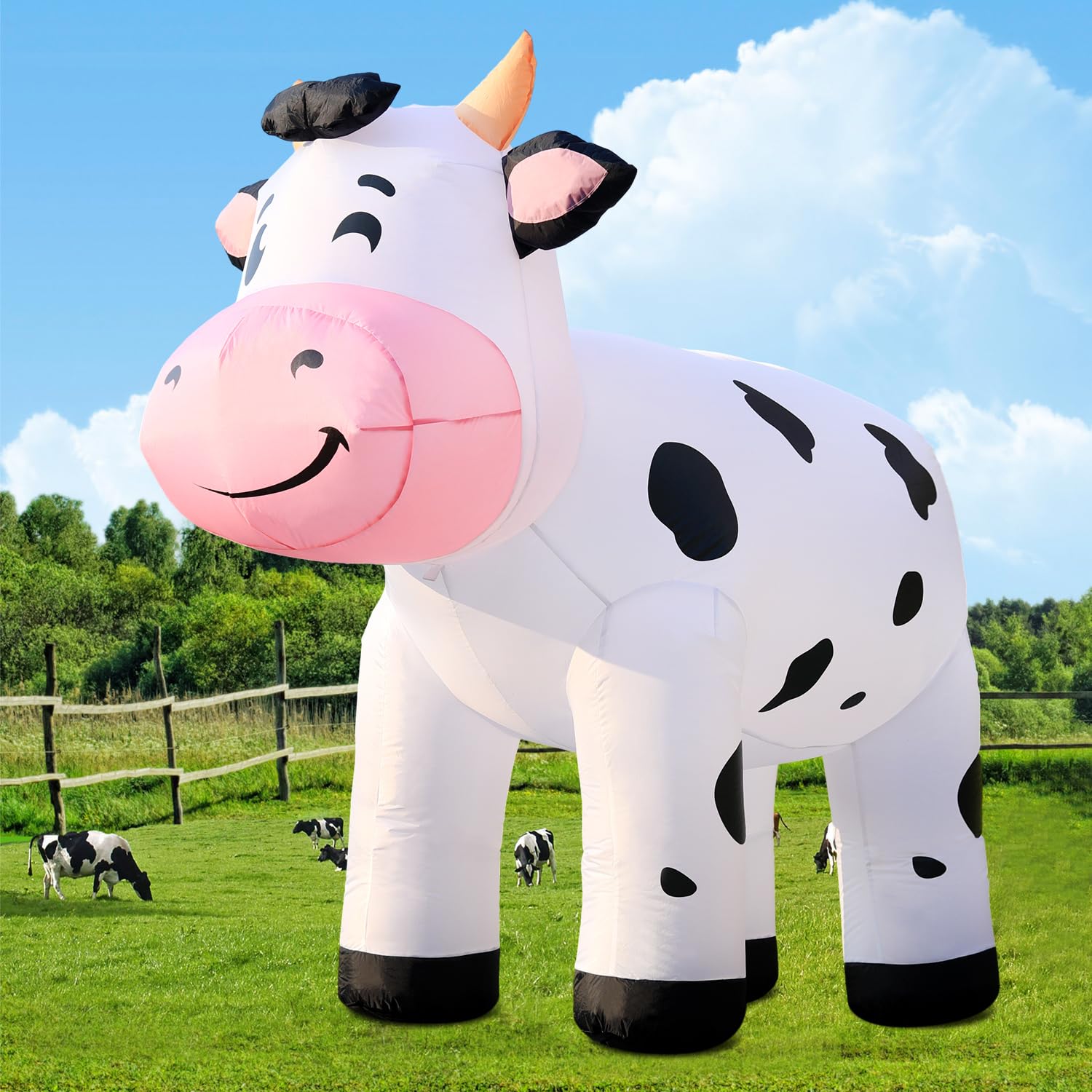 6.5FT Christmas Cow Inflatables Blow up Animals Cute Dairy Cattle ...