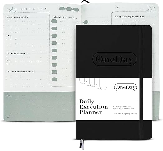 Amazon.com : One Day - Daily Execution Planner - Boundless Black ...