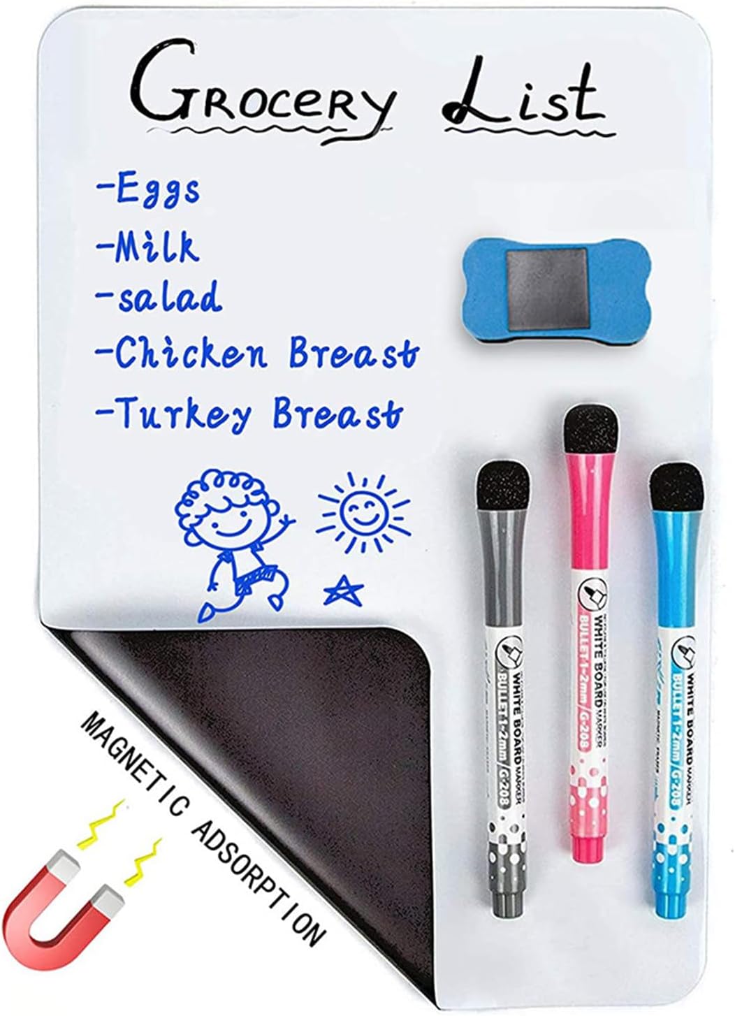 LinJie Dry Erase Whiteboard,Versatile Magnetic Whiteboard Set - 12"x8 ...