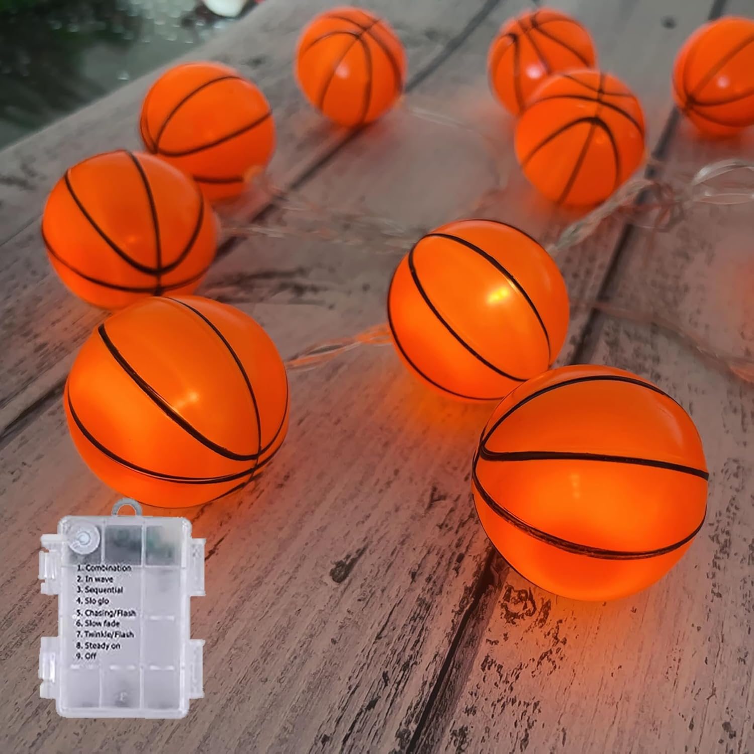 Amazon.com: YEAMAR Basketball String Lights, 14ft 20 LED Battery ...