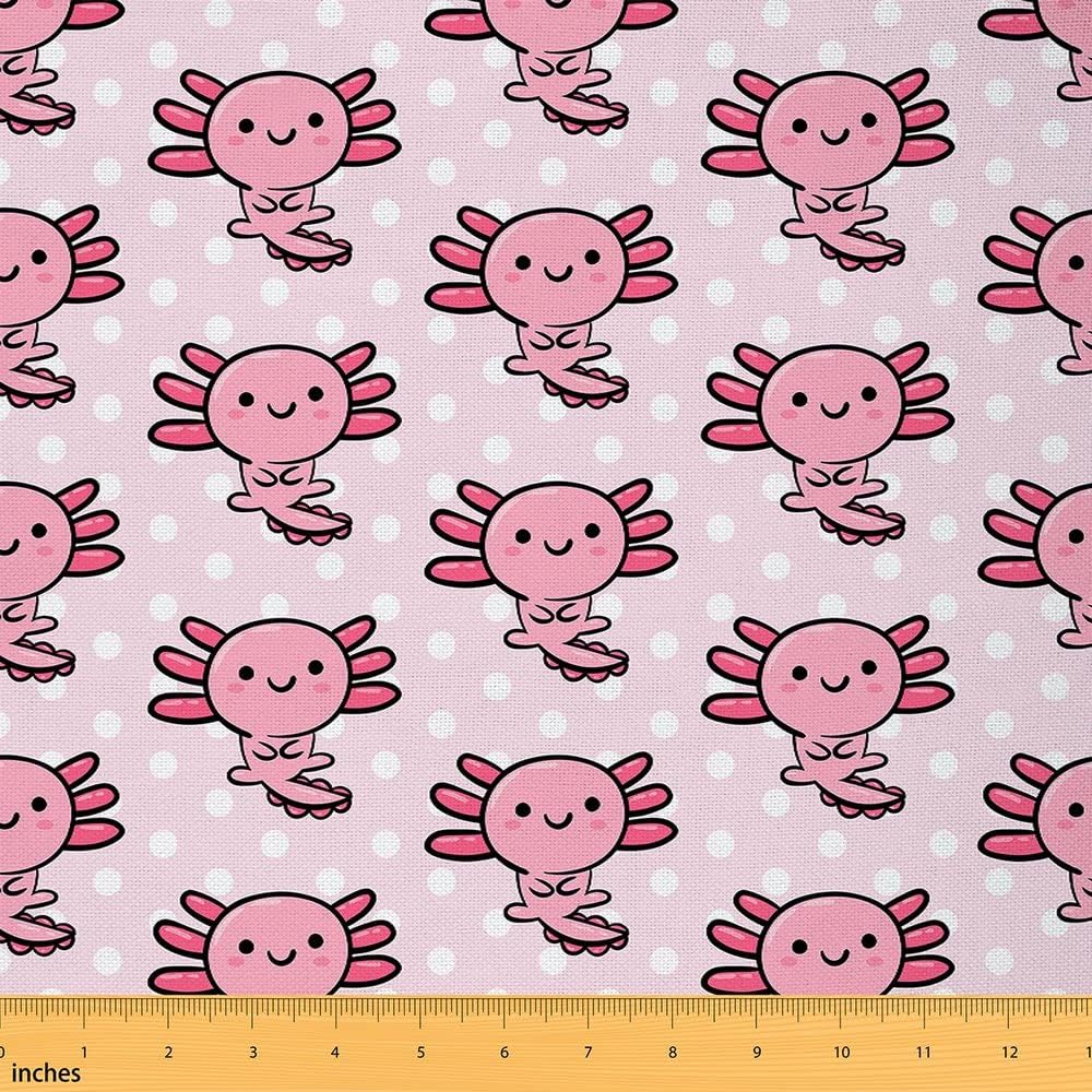 Amazon.com: Axolotl Fabric by The Yard, Cute Animal Upholstery Fabric ...