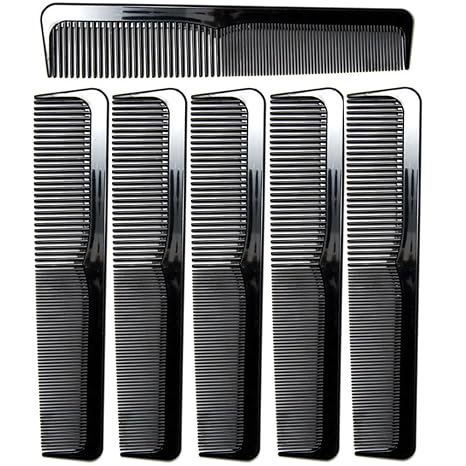 Amazon.com : Luxxii 6 Pack - 9" Large Black Dressing Hair Dresser Combs ...
