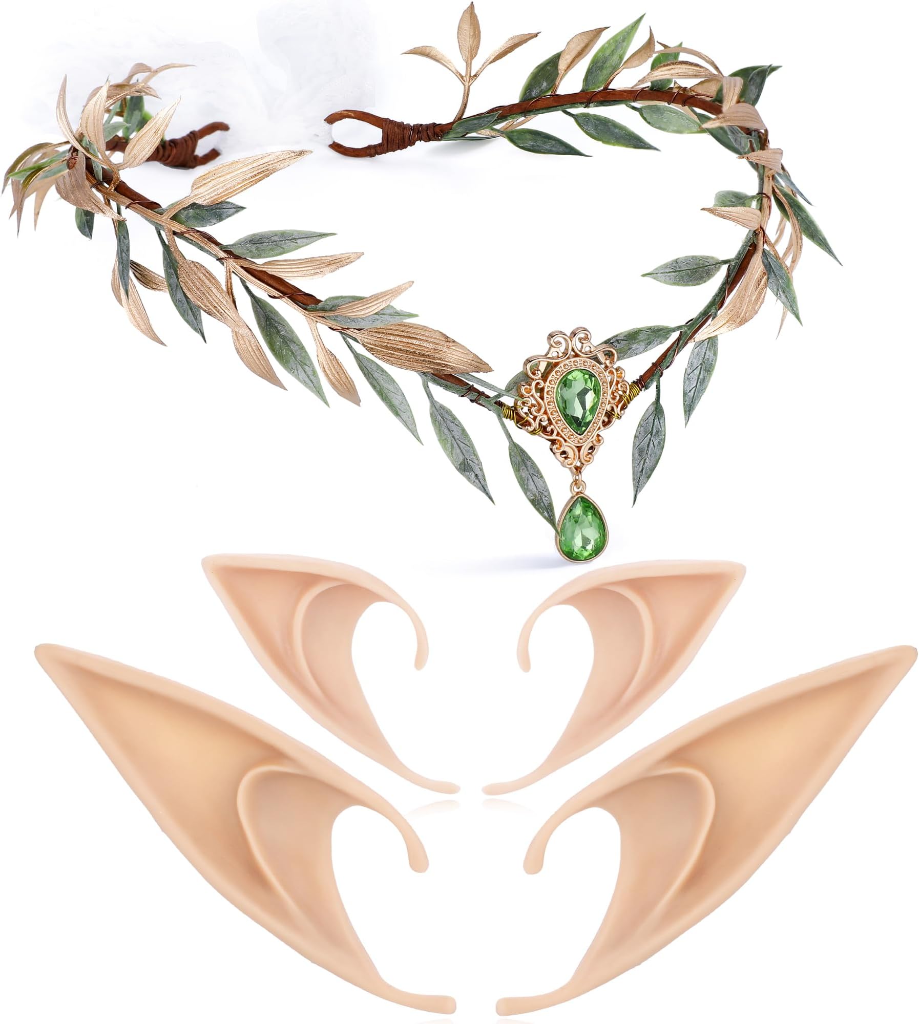Amazon.com: MOSTORY Fairy Crown with Elf Ears Set - Handmade Woodland ...