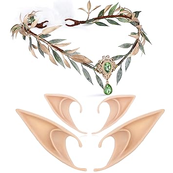Amazon.com: MOSTORY Fairy Crown with Elf Ears Set - Handmade Woodland ...