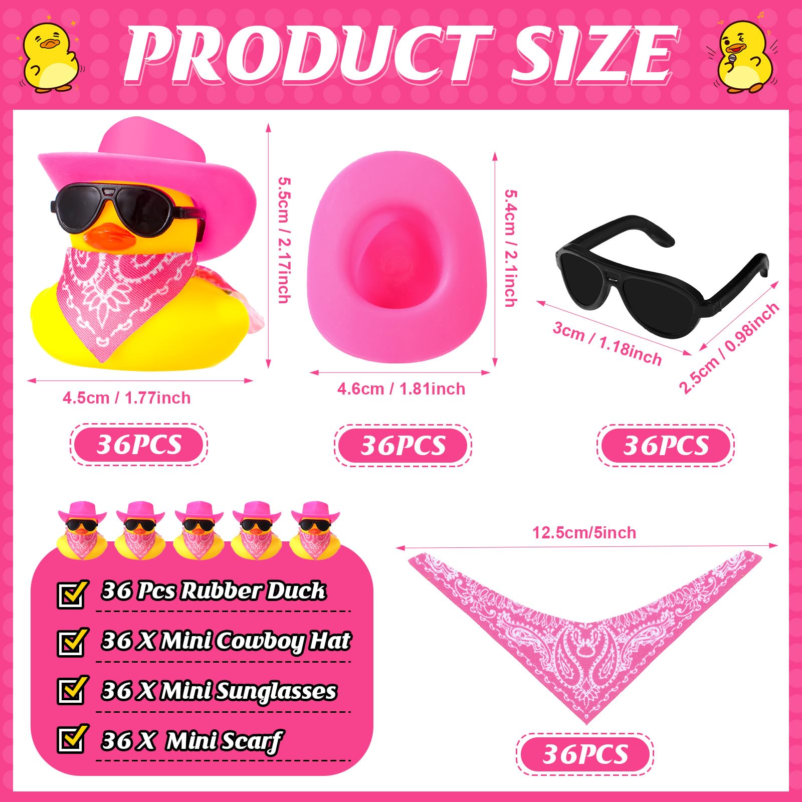 Snapklik.com : 36 Set Cowboy Rubber Duck Mini Yellow Duckies Bath Party ...