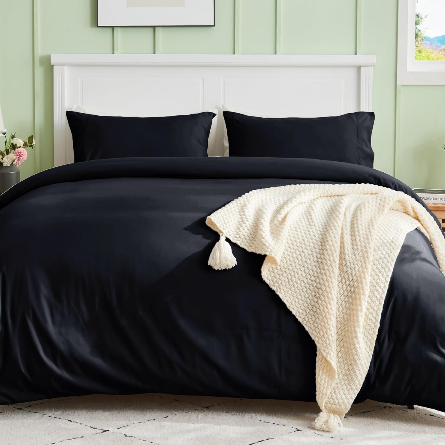 Amazon.com: Sasttie Duvet Cover Queen Size, Double Brushed Queen Duvet ...