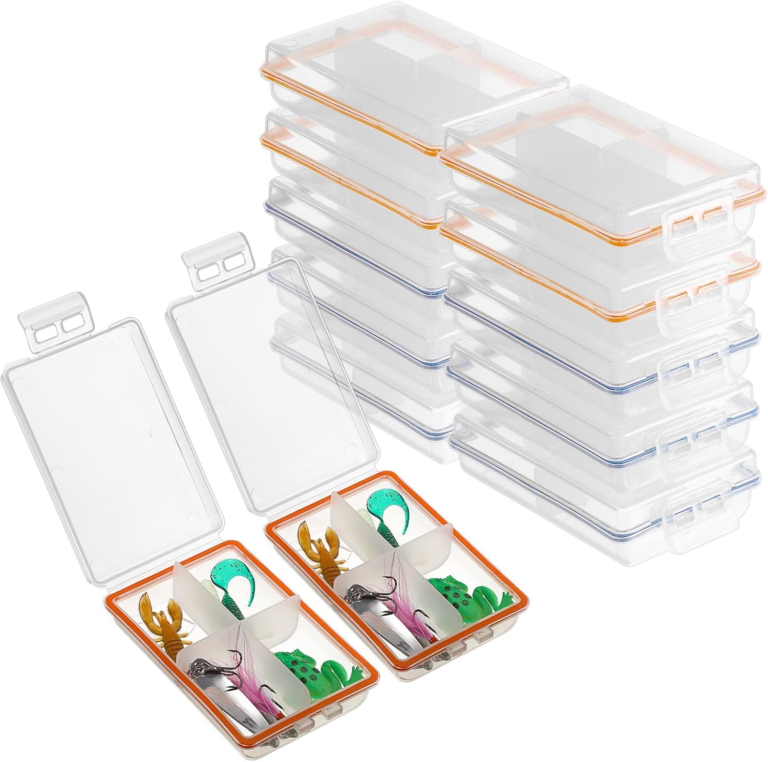 Amazon.com: JUXYES 12 Pack Plastic Small Fishing Tackle Box Organizer ...