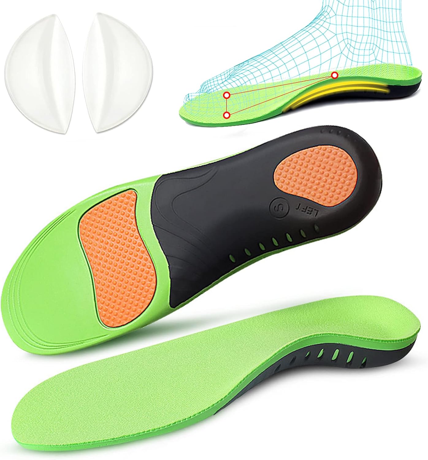 Amazon.com: Alled Orthotic Insoles with Arch Support for Women Men Shoe ...