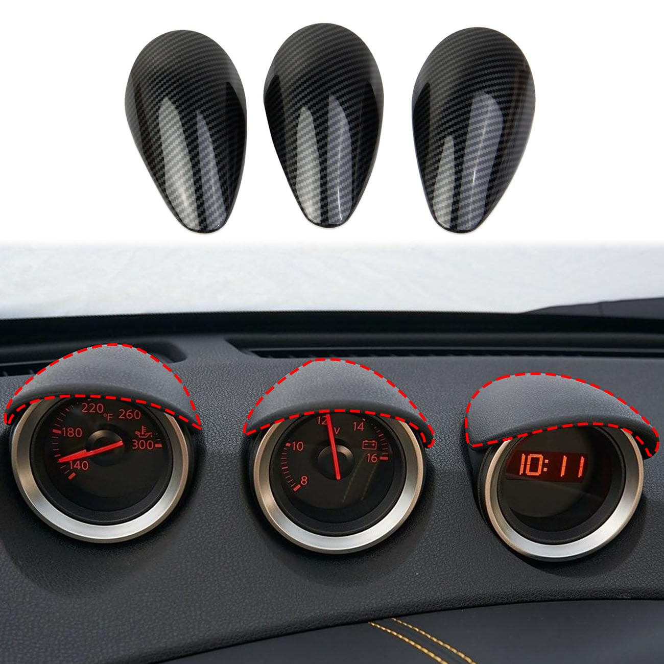 Snapklik.com : Fewshaw Carbon Fiber Style Center Console Instrument ...