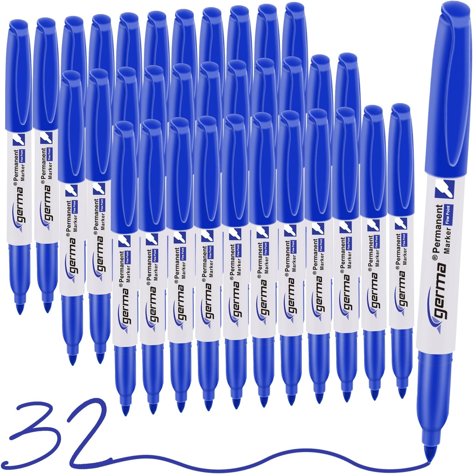 Amazon.com : Sharpie Permanent Markers, Fine Point, Blue, 12 Count ...