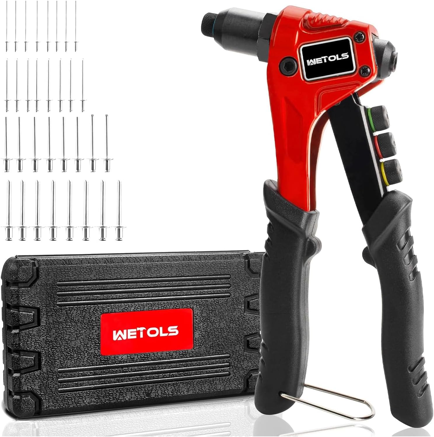 Amazon.com: WETOLS Heavy-Duty Rivet Gun with 4 Rivet Heads, Durable ...