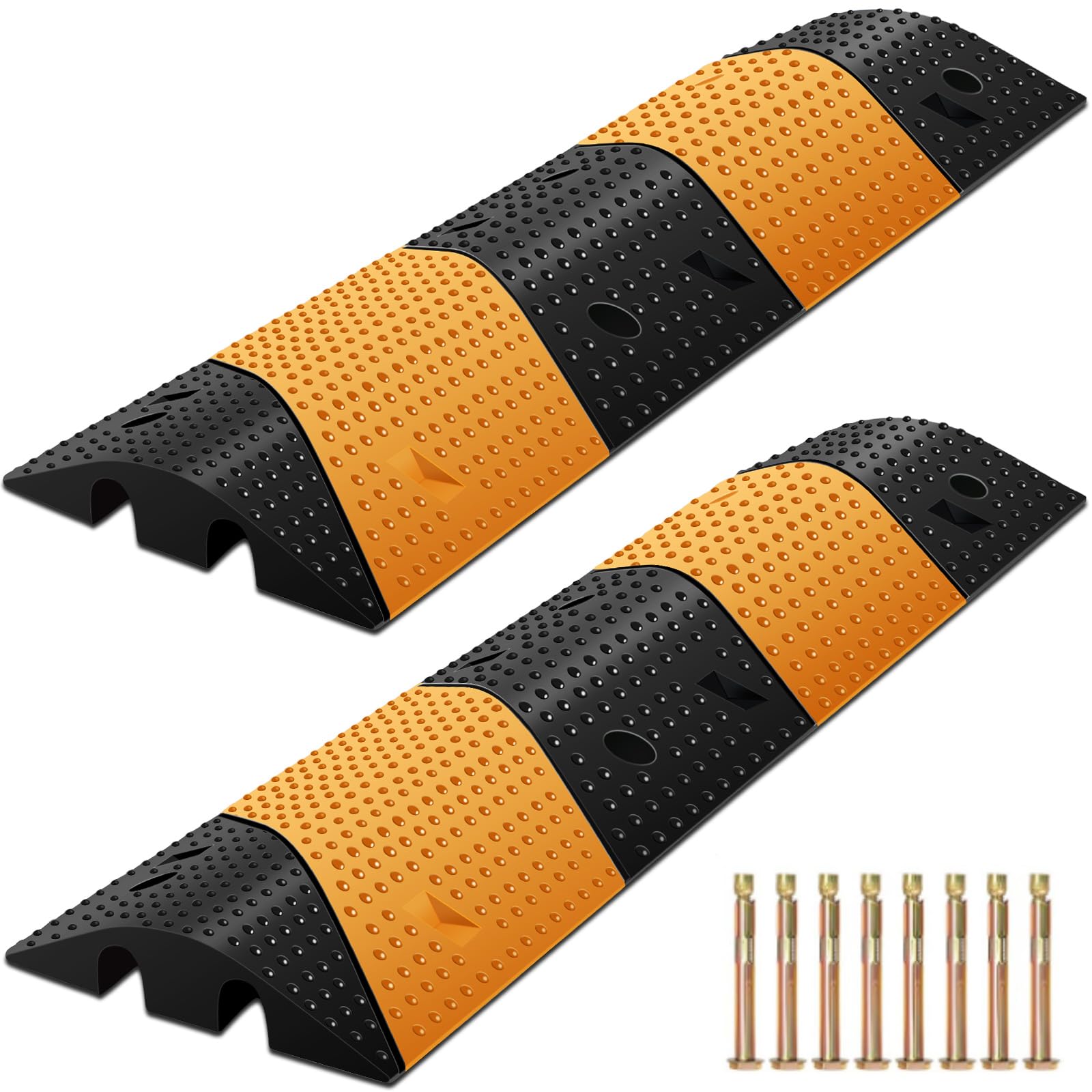 Amazon.com: 2Pcs 39.3" Rubber Speed Bump, 2 Channel Modular Speed Bump ...